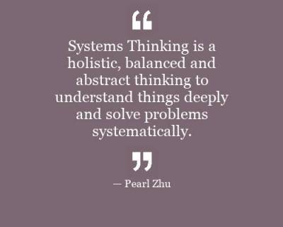 Systems Thinking is a holistic, balanced and abstract thinking to ...